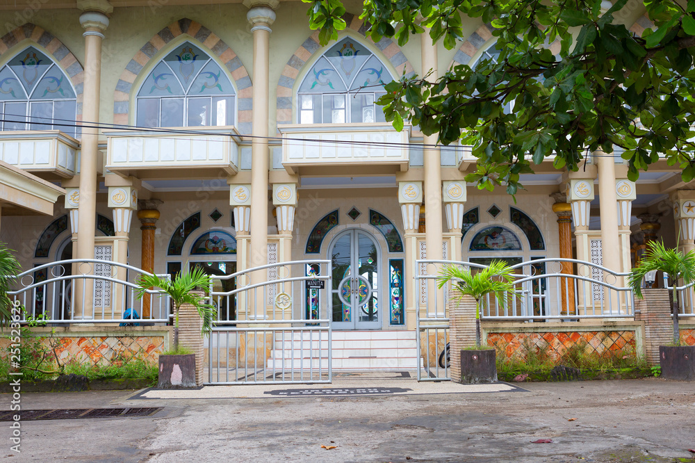 Lombok, Indonesia, Mosque by the road. The majority of the population ...