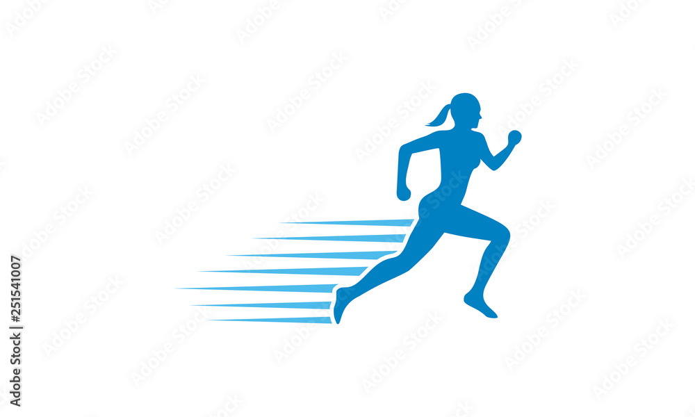 Running girl vector Stock Vector | Adobe Stock