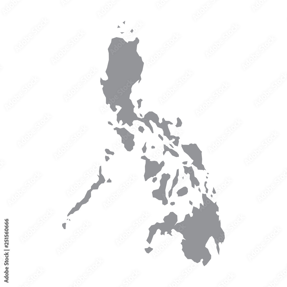 Philippines map gray Stock Vector | Adobe Stock