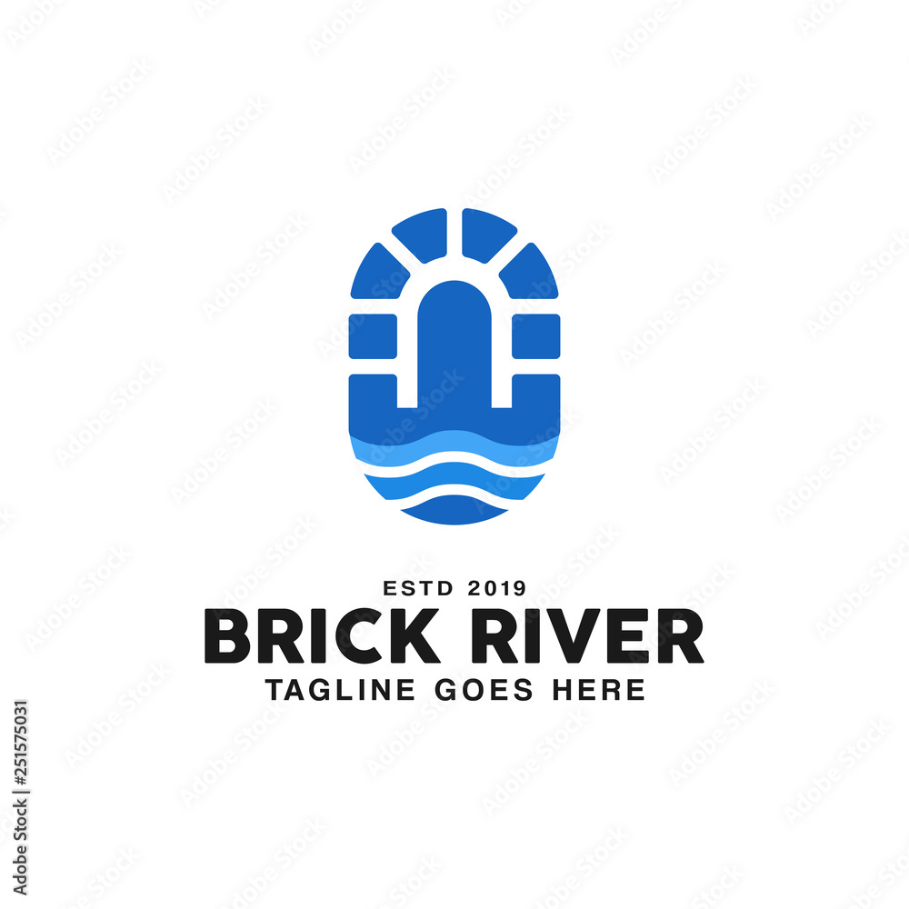 Canal/Waterway Brick Bridge Logo Design Inspiration Stock Vector ...