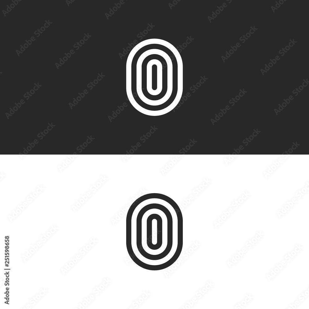 Letter O logo modern monogram OOO initials emblem mockup, thin lines ...