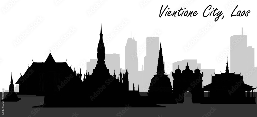Vector structure of Vientiane city, Laos Stock Vector | Adobe Stock