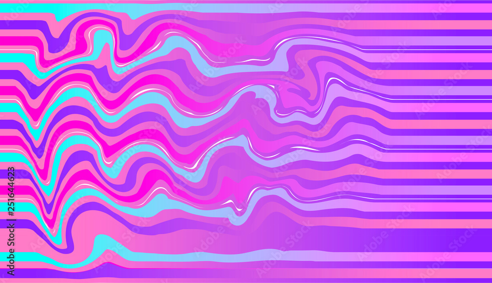 Polarization background in retro style. Cyberpunk. Liquid wave ...