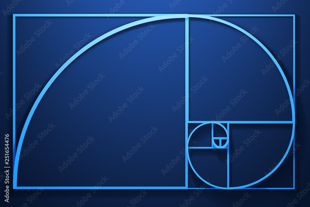 Fibonacci spiral diagram with numbers Stock Illustration | Adobe Stock