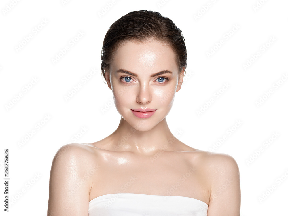 Skin care woman face with healthy beauty skin face closeup cosmetic age ...