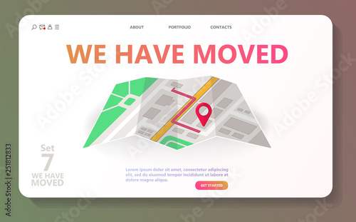 We have moved vector illustration concept. We have moved new office ... We have moved vector illustration concept. We have moved new office ...