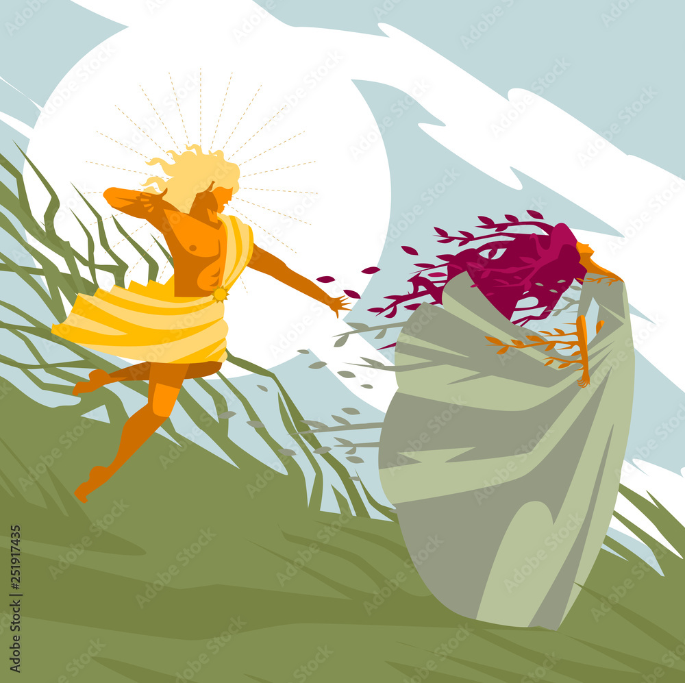 apollo and daphne transformation into laurel tree greek myth Stock ...