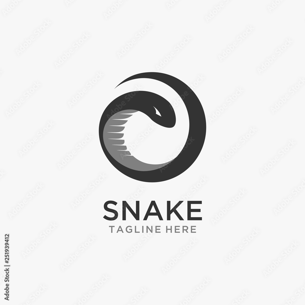 Circle snake logo design Stock Vector | Adobe Stock
