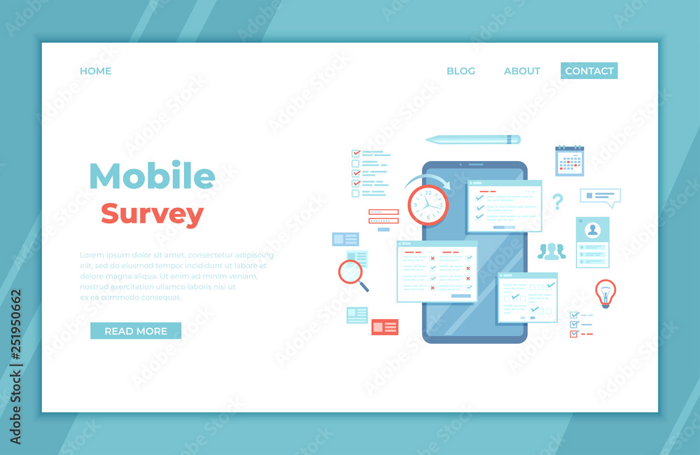 Online Survey Testing Questionnaire. Phone screen with online filling ...