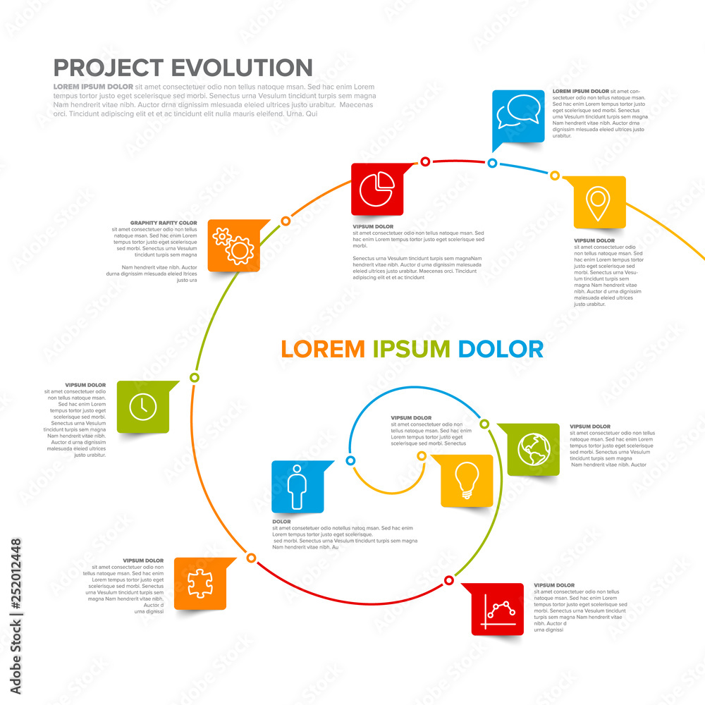 Project evolution timeline template Stock Vector | Adobe Stock