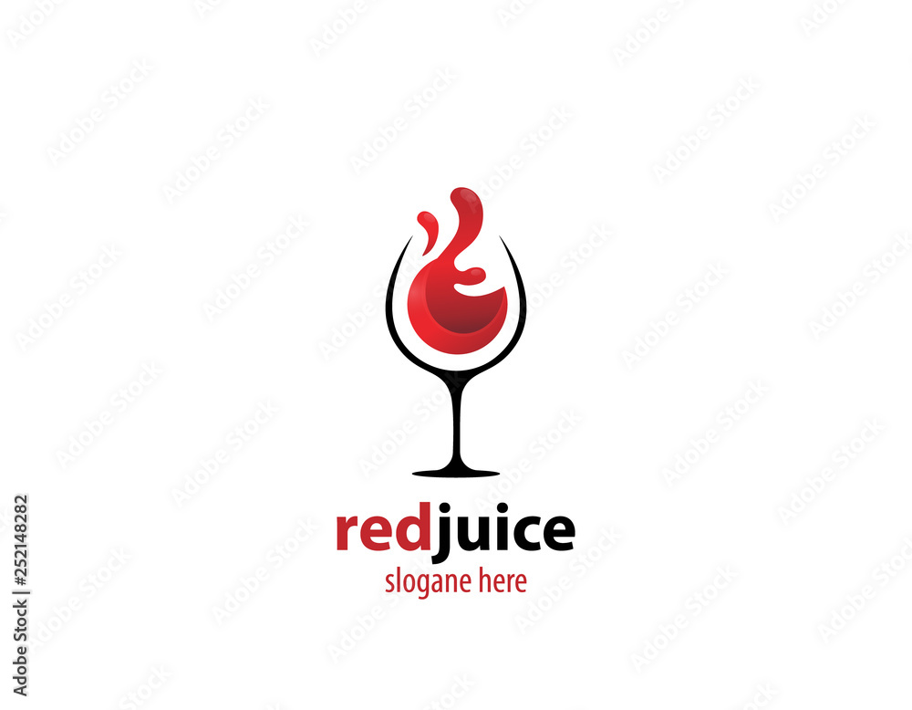Red wine logo Stock Vector | Adobe Stock