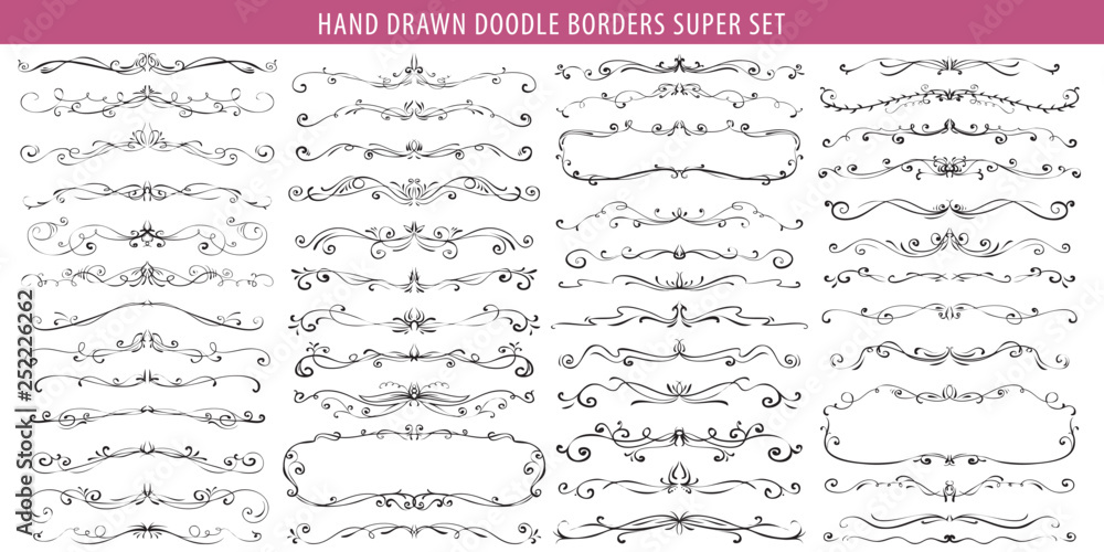 Hand drawn vector ornate swirl doodle vintage calligraphic design ...