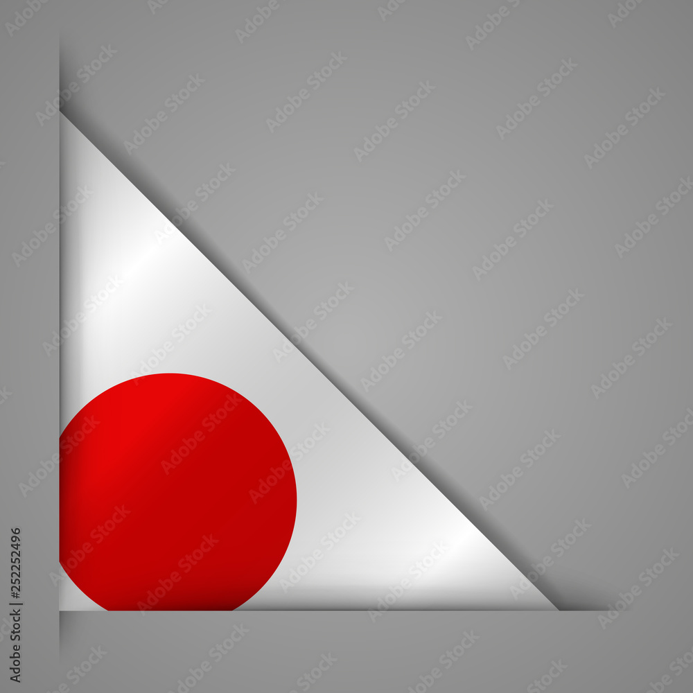 Flag of Japan. Corner banner ribbon. Realistic. Vector illustration ...