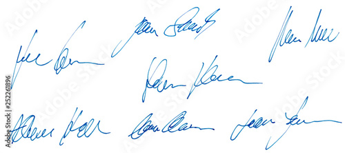 Conceptual random artificial artwork ink pen signature as handwriting ...