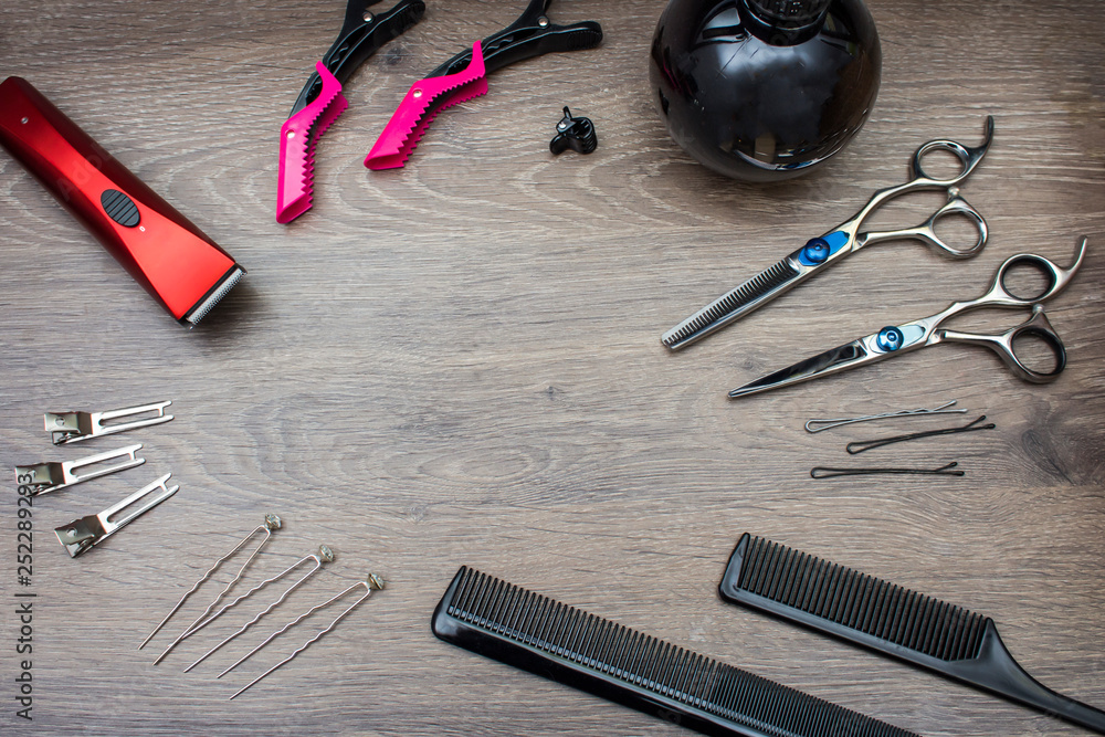 tools to haircuts and hairstyles Stock Photo | Adobe Stock