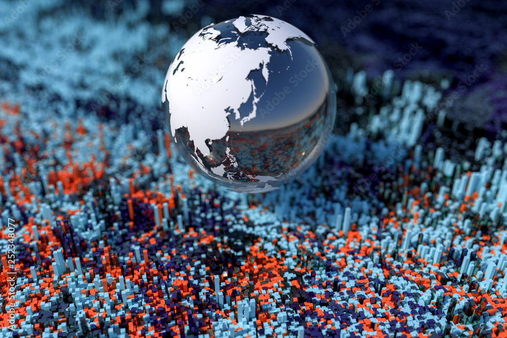 3d rendering, earth graphics and granular sensation background Stock ...