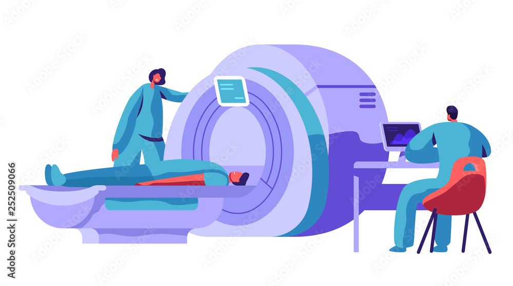 Image vectorielle Stock Hospital Mri Machine for Patient Brain Scan ...