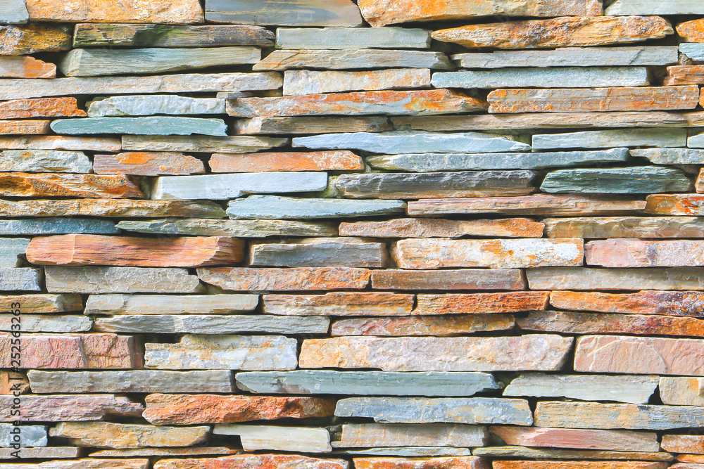 stone brick wall texture striped stacked slabs background Stock Photo ...