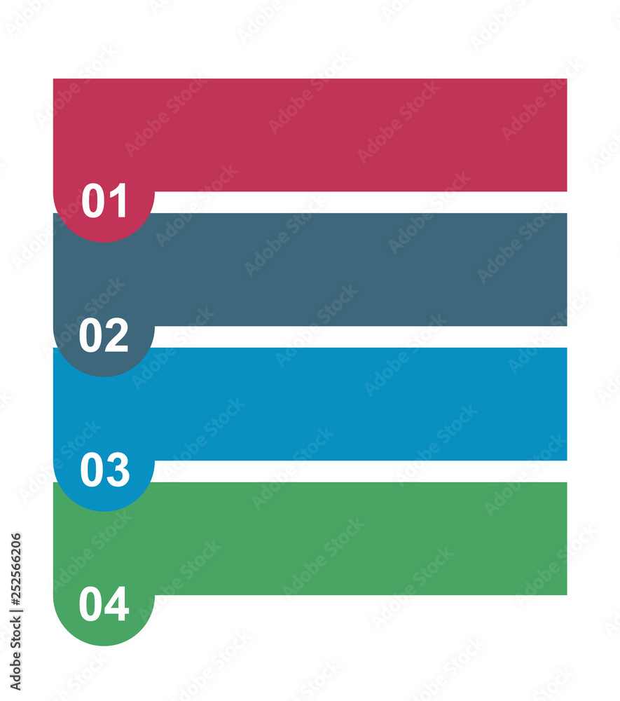 Colorful 4 step infographic diagram. Vector illustration on white ...