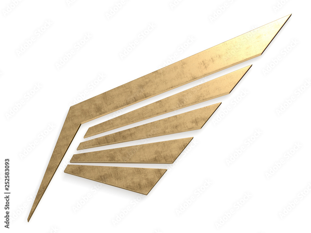 Metal wing symbol 3d rendering Stock Illustration | Adobe Stock