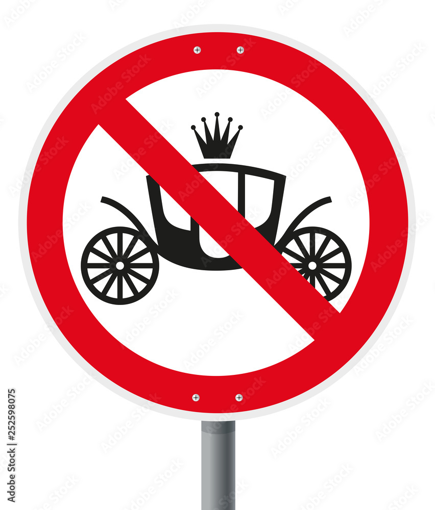 Stock-Vektorgrafik „Schild Verbot mit Piktogramm Kutsche“ | Adobe Stock