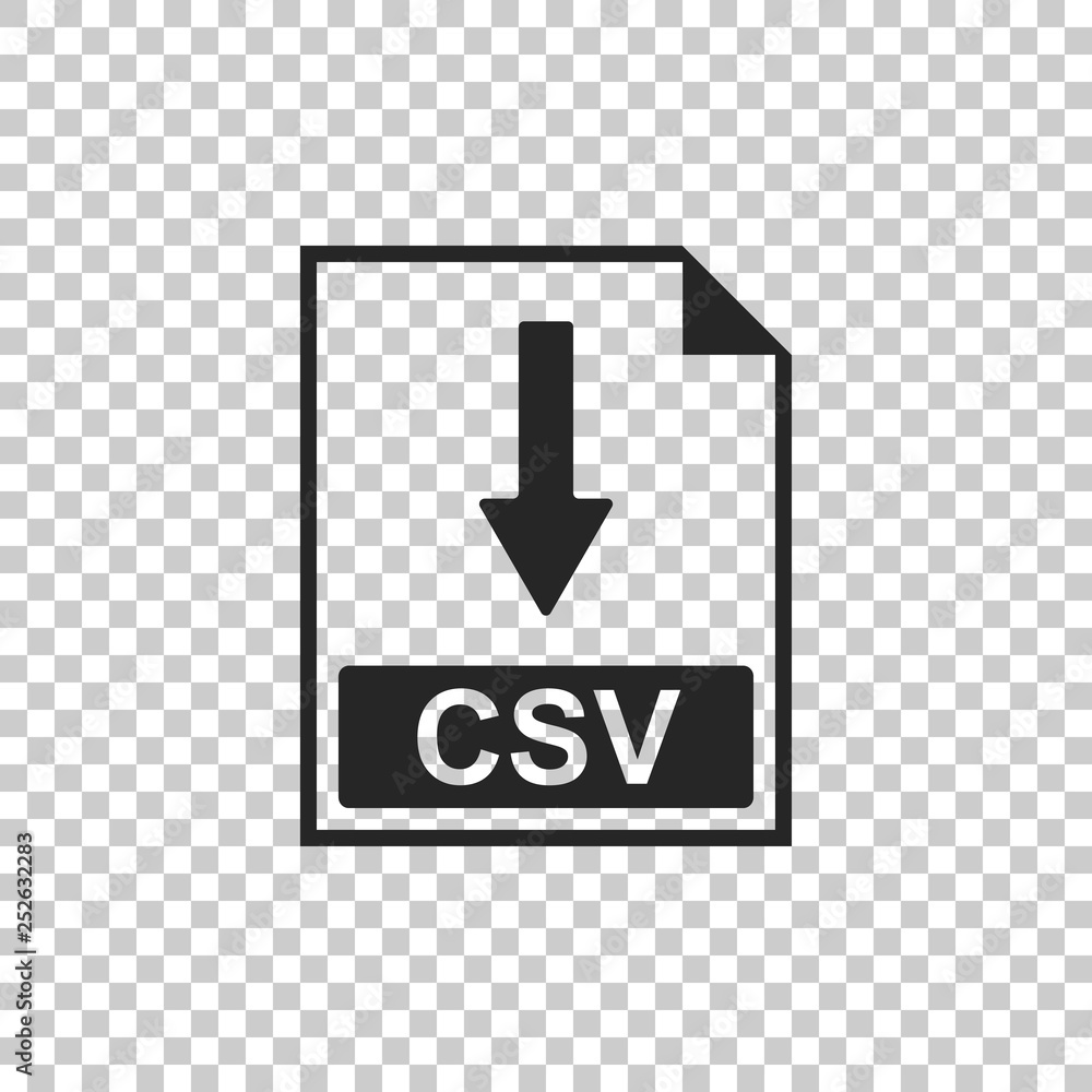 CSV file document icon. Download CSV button icon isolated on ...