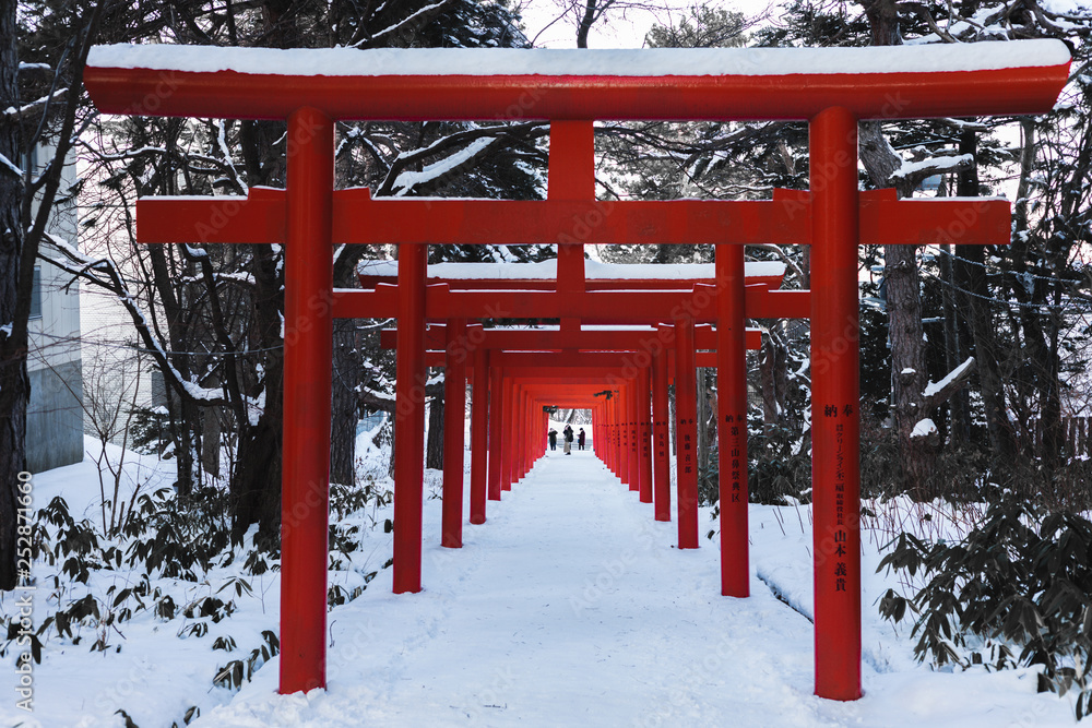 Tourists admiring the structure of Fushimi Inari Taisha Shrine in ...