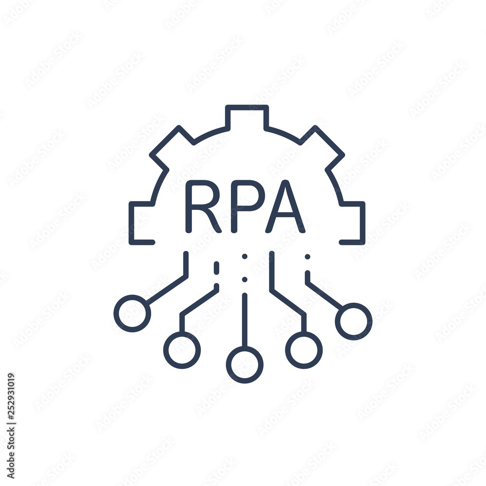 RPA robotic process automation industry. Smart technology. Vector ...