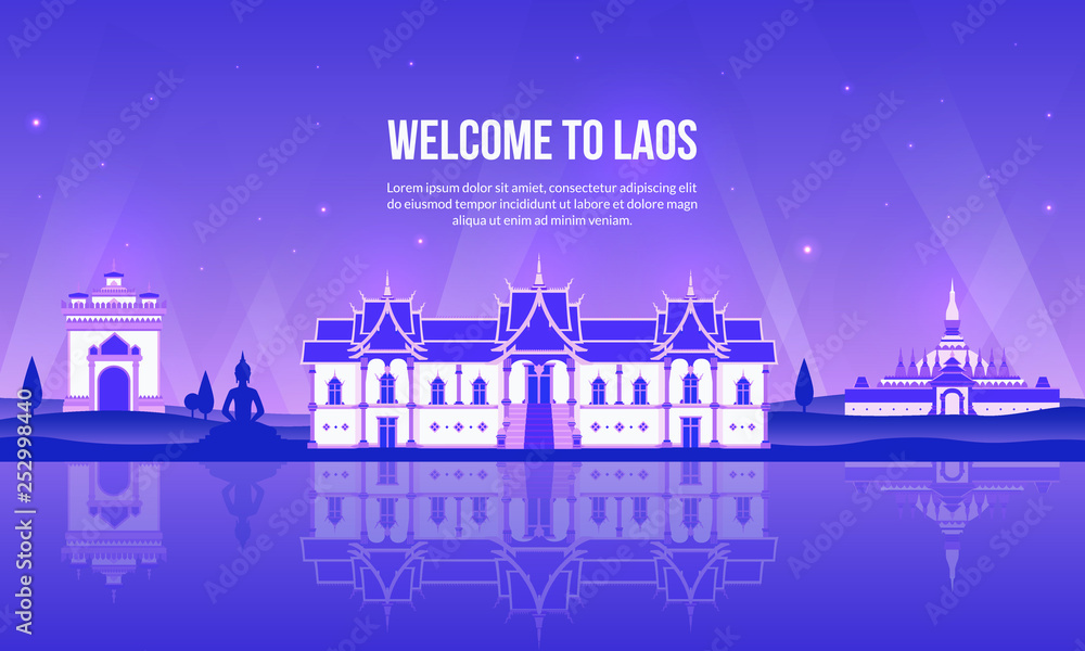 Famous landmark of laos, Southeast asia tourism attraction in Vientiane ...