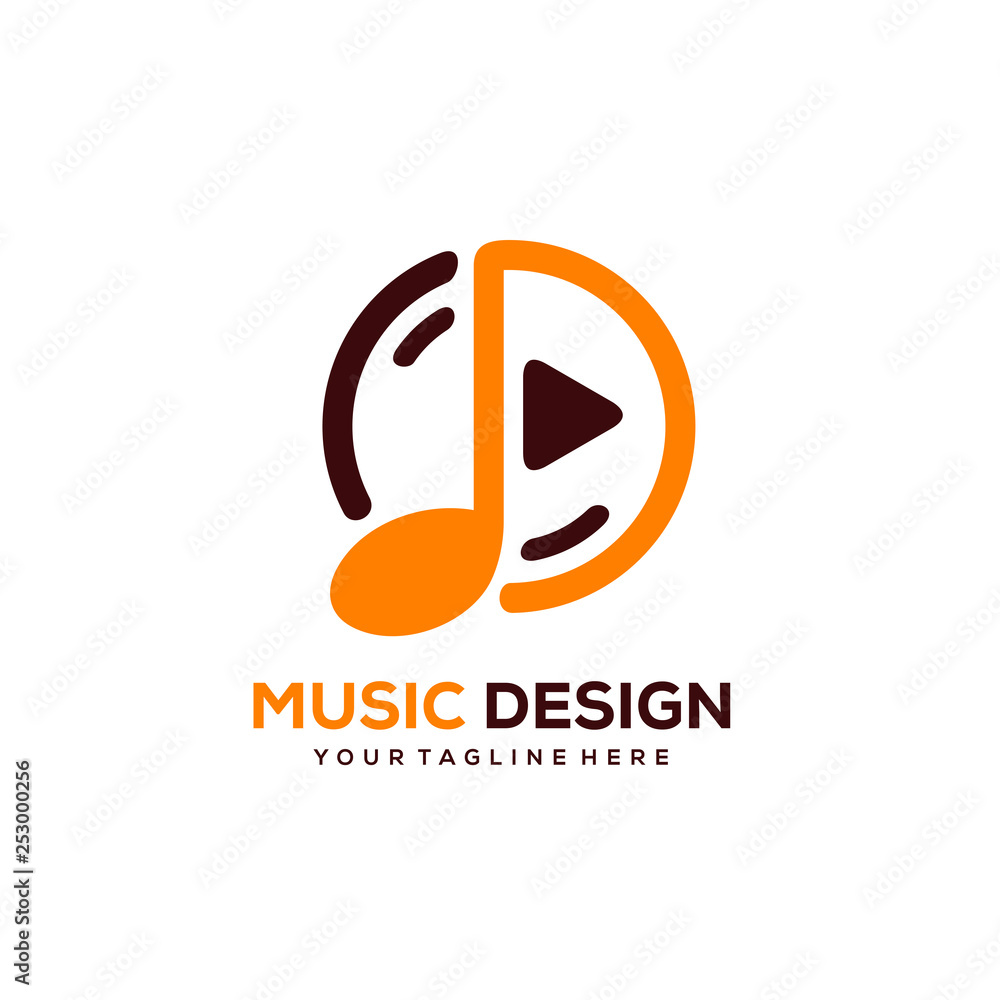 creative music logo designs with minimalist circle designs concept ...
