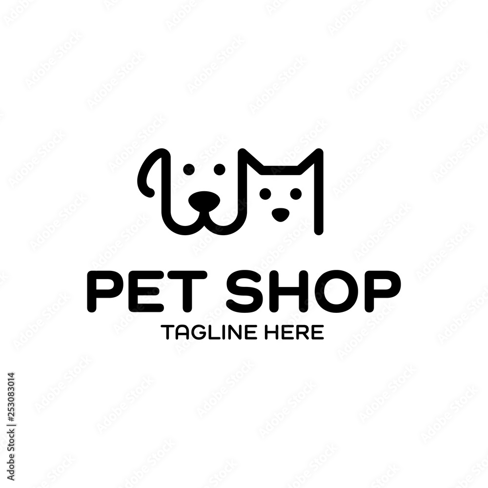 Vector Pet Shop Logo Design Template Stock Vector | Adobe Stock
