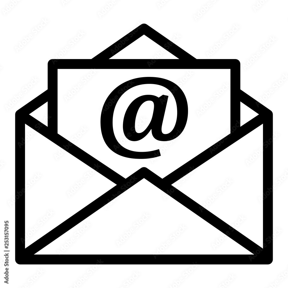 Ilustração gz357 GrafikZeichnung - english sign - email icon @: e-mail ...