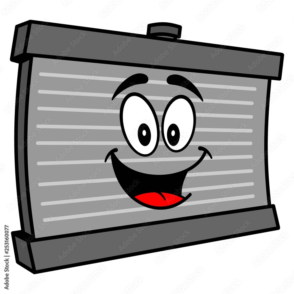 Radiator Mascot - A vector cartoon illustration of a motor radiator ...