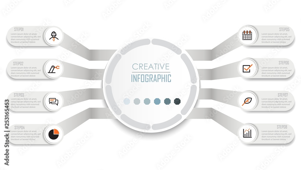 Infographic Diagram design with step process flowchart for Business and ...