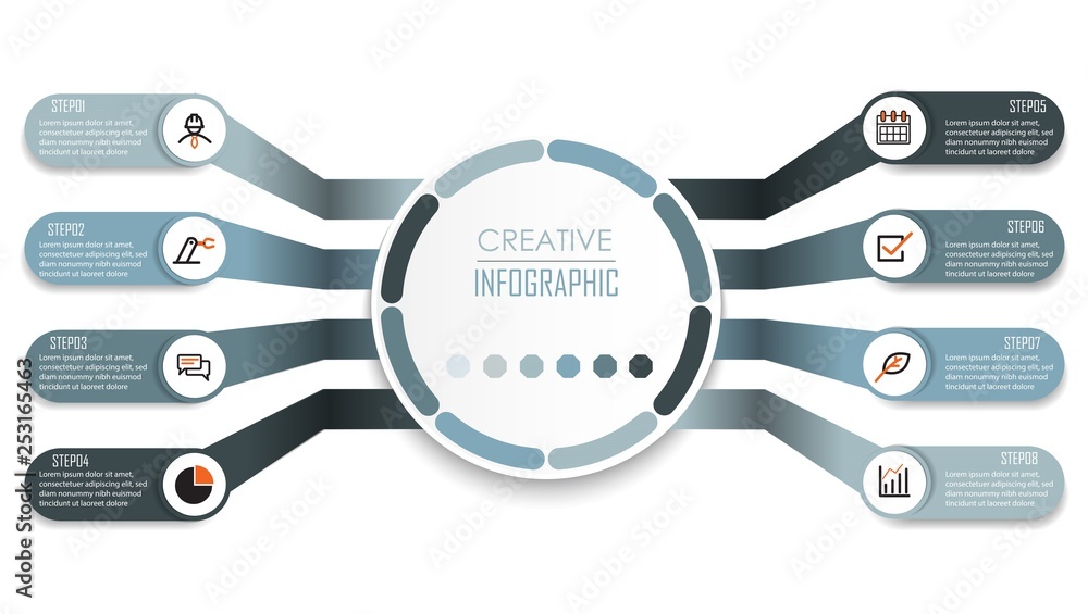 Infographic Diagram design with step process flowchart for Business and ...
