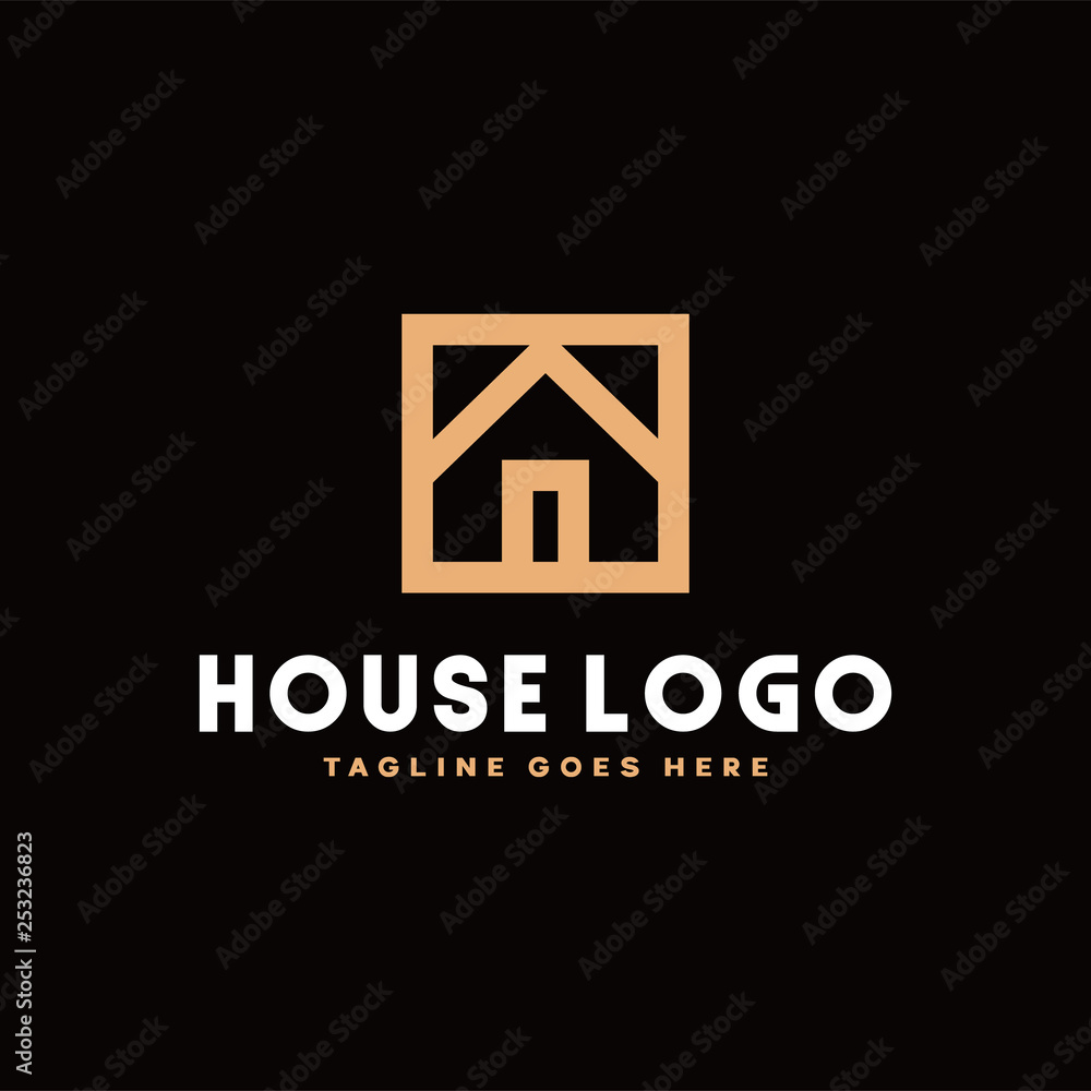 Line House Logo Vector Symbol Design Inspiration Stock Vector | Adobe Stock