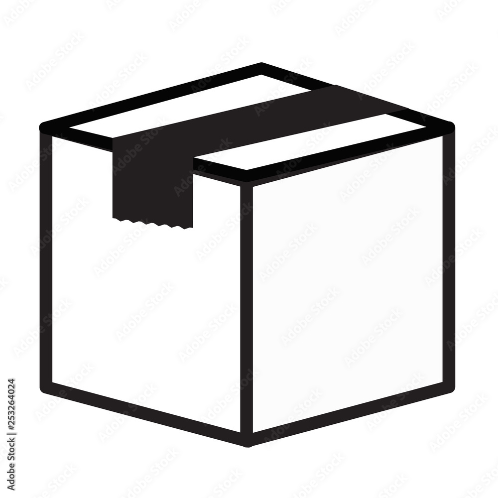 closed cube box icon on white background. flat style. closed cube box ...