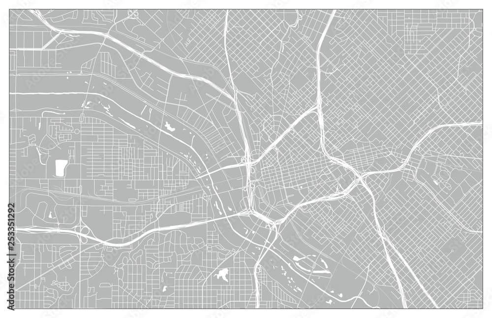 Vector city map of Dallas Stock Vector | Adobe Stock