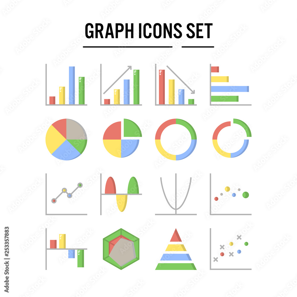 Graph and diagram icon in flat design for web design , infographic ...