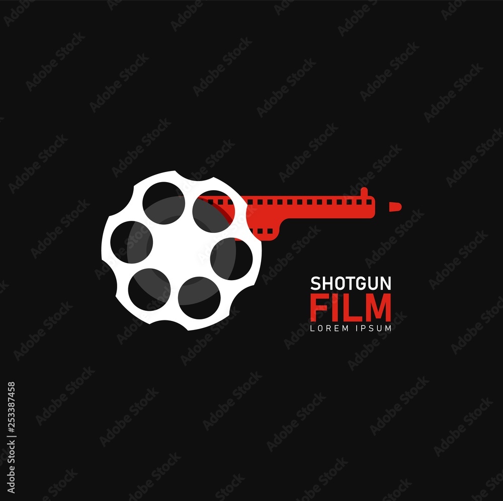 Cinema logo vector logo template. Stylized movies reel like revolver ...