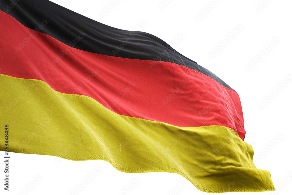 Germany flag waving isolated white background 3D illustration Stock ...