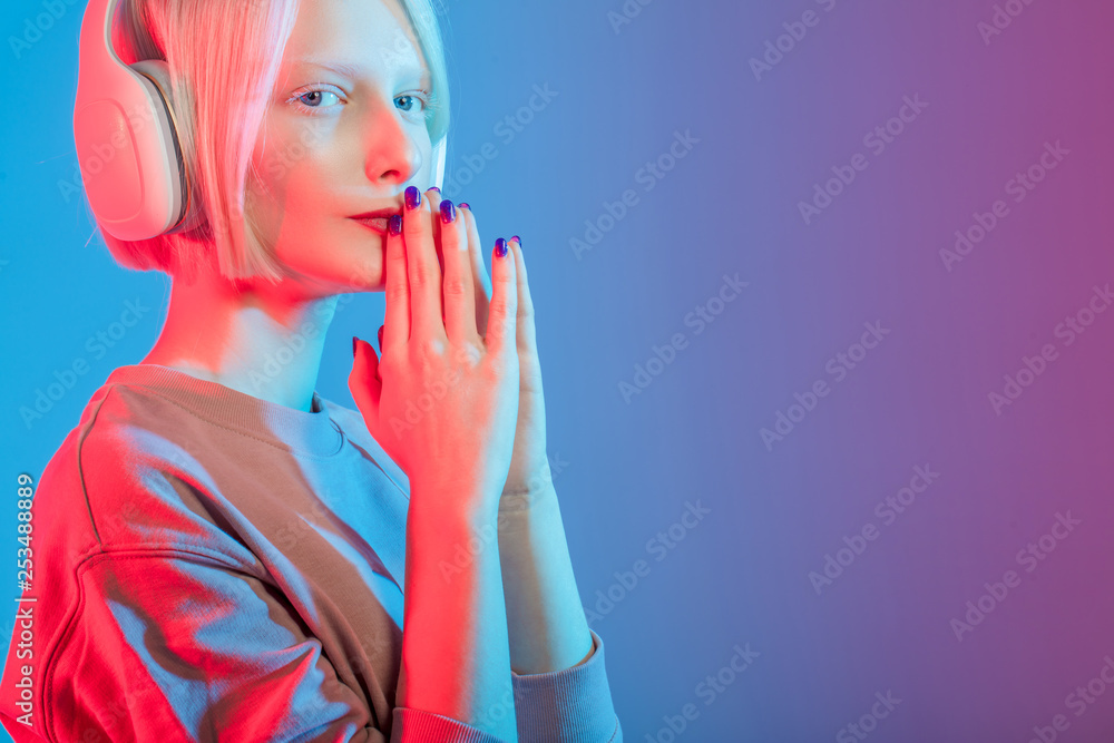 young unhappy girl trying to reduce her stress and negative emotions ...