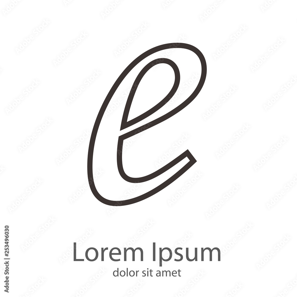 Vector de Stock Logotipo letra e minúscula lineal color gris | Adobe Stock