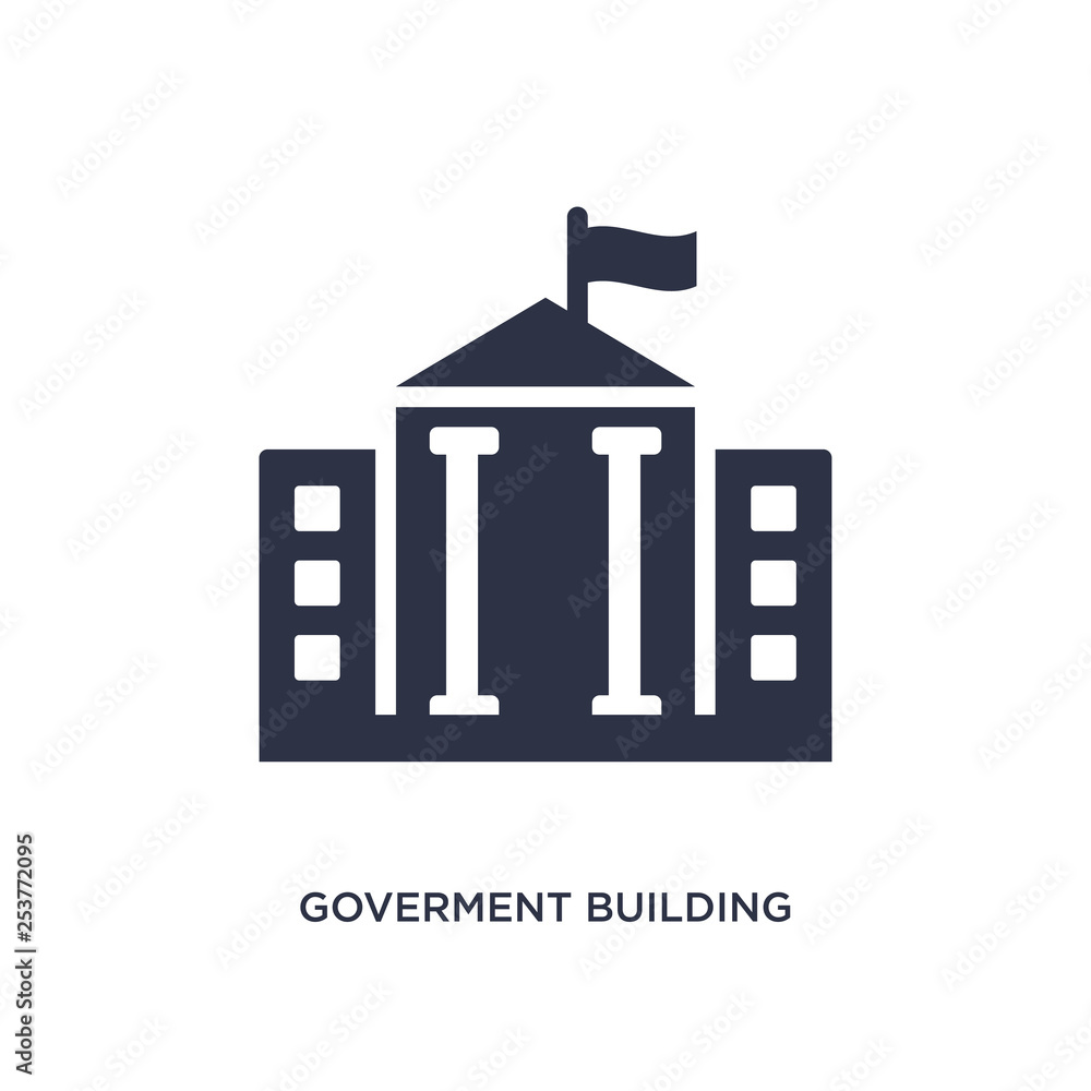 goverment building icon on white background. Simple element ...