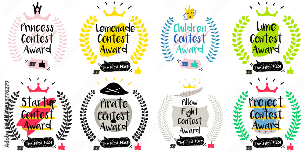 Princess Cute Award Badges Stock Illustration | Adobe Stock