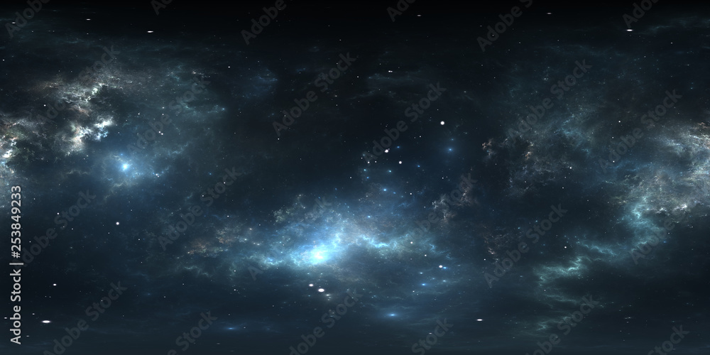 360 degree space nebula panorama, equirectangular projection ...