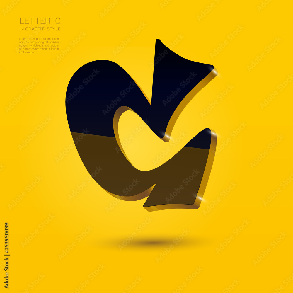 Hip Hop Graffiti Font Vector. 3D, Black metal full english alphabet ...