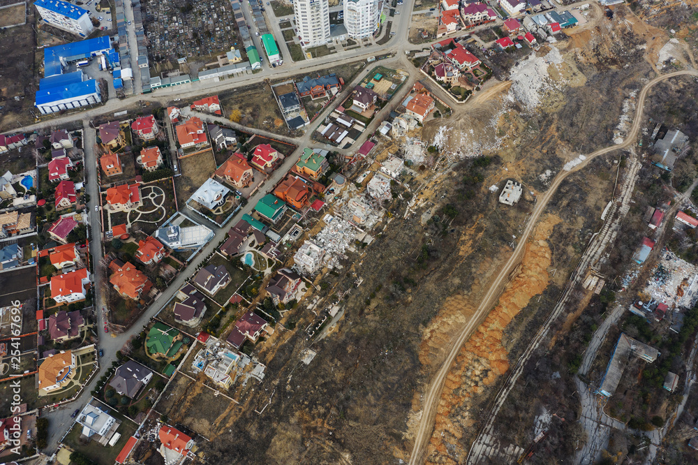 Landslide caused by rains of hurricane destroyed expensive cottages and ...