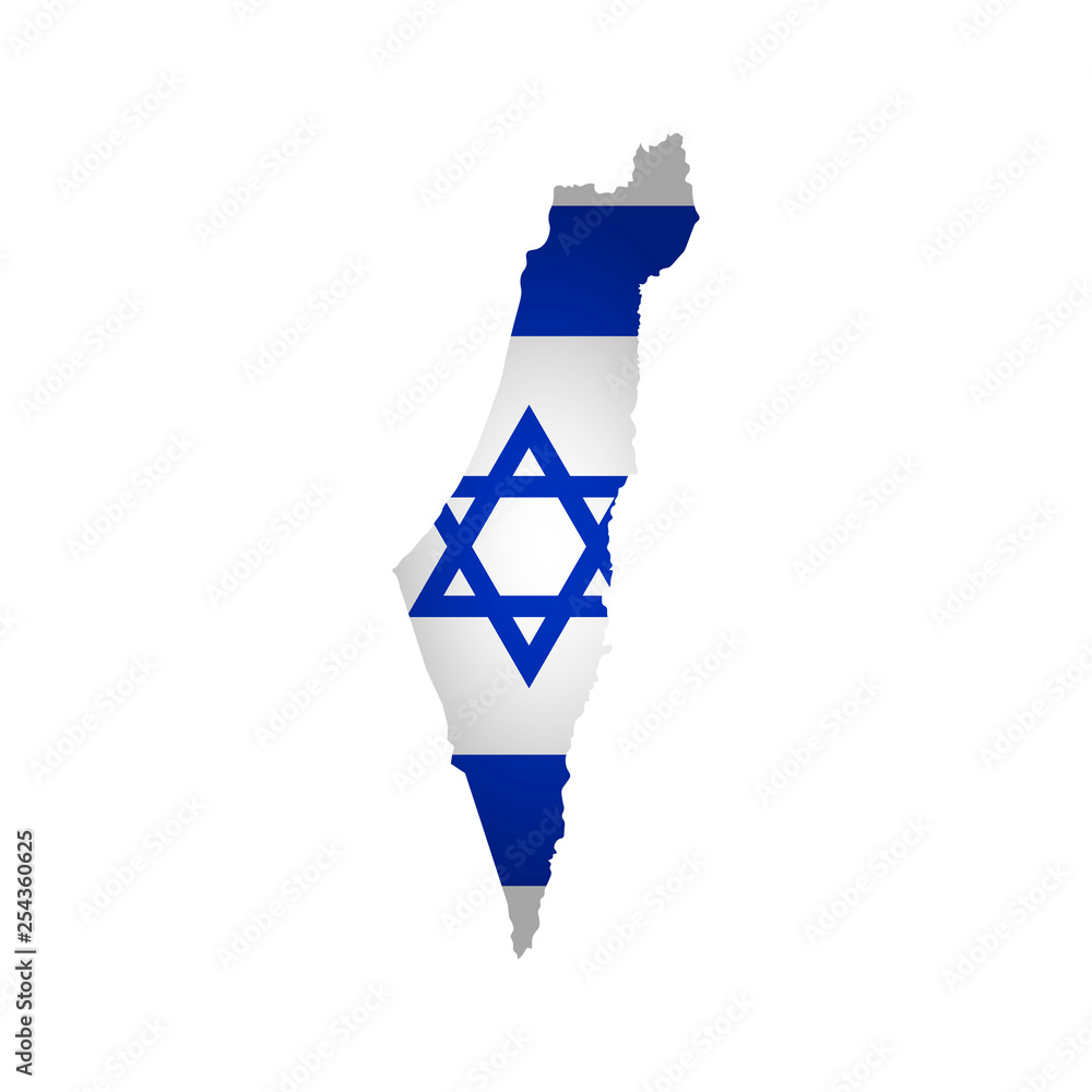 Vector isolated simplified illustration icon with silhouette of Israel ...