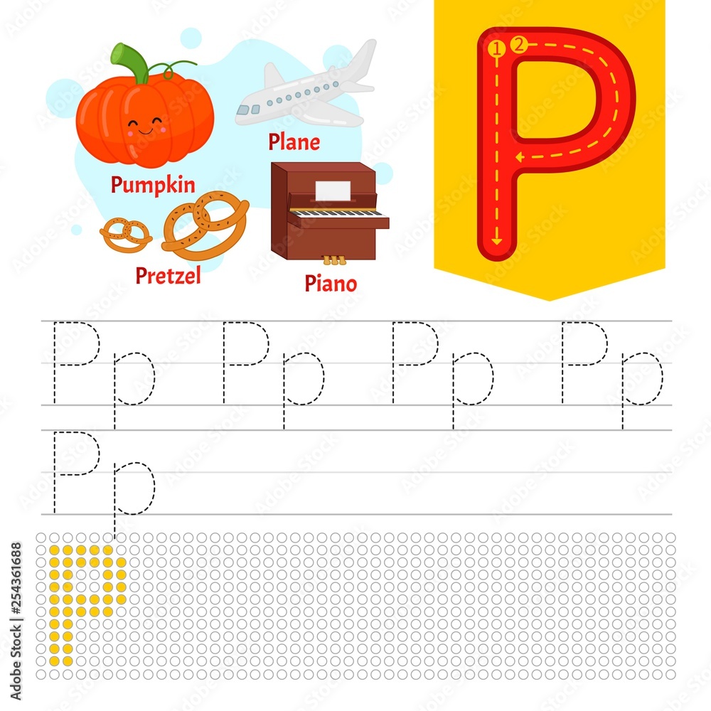 Handwriting practice sheet. Basic writing. Educational game for ...